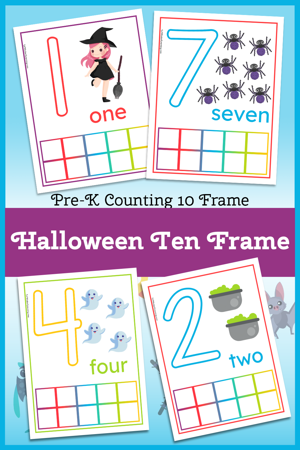 Holiday Fun Halloween Ten Frames & Playdough Mats [Printable] | Lil ...