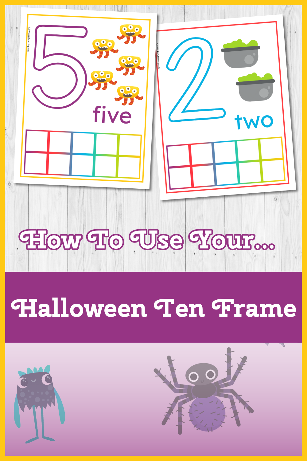 Holiday Fun Halloween Ten Frames & Playdough Mats [Printable] | Lil ...